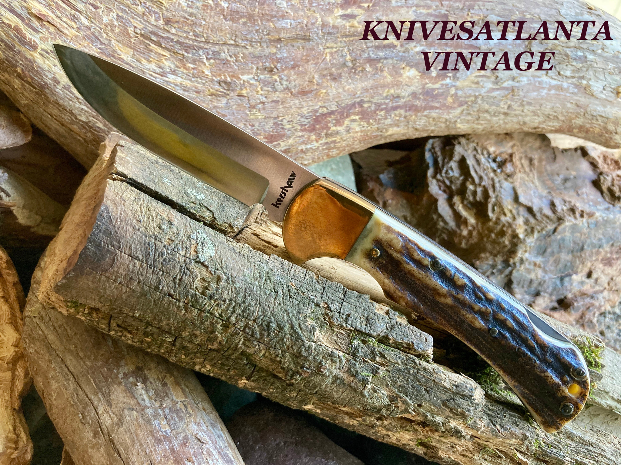 Kershaw Lockback Stag Folder ~ Germany ~ Vintage