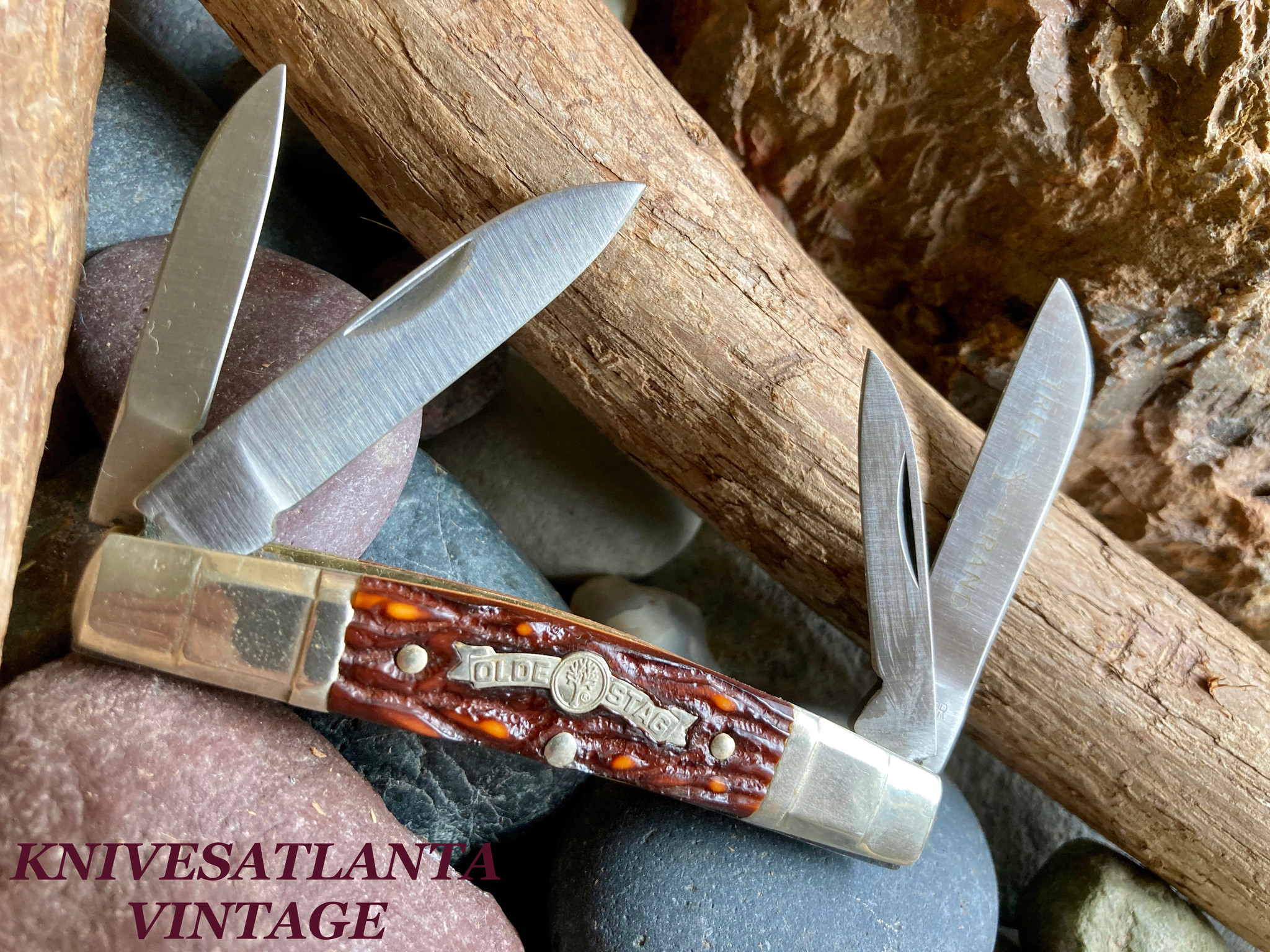 Boker USA Tree Brand ~ 1976 Olde Stag ~ 70113 Delrin Congress Knife