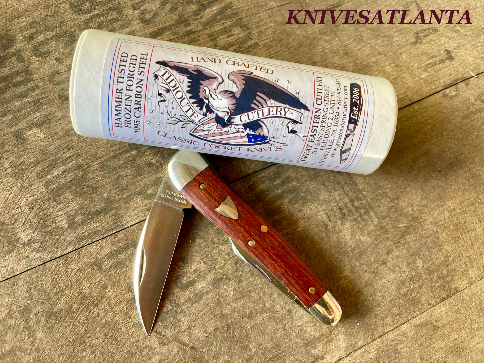 Tidioute #38 ~ English Whittler ~ Bloodwood ~ 3-Blade Slip Joint