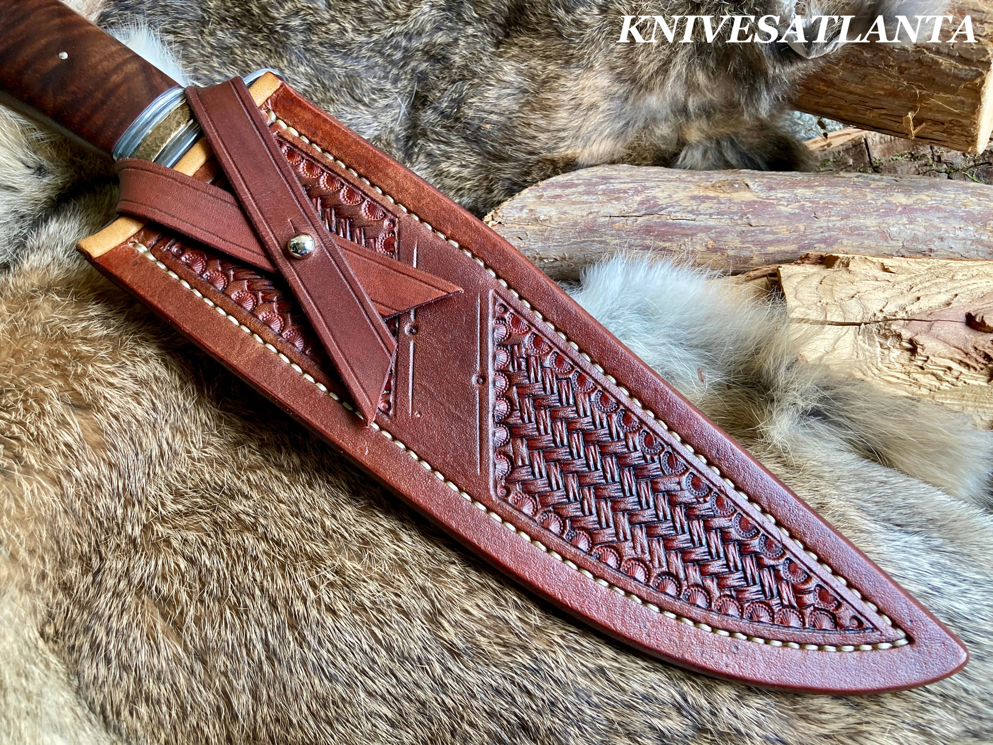 BIG RIVER FORGE ~ Fighter ~ Curly Black Walnut Handle ~ San Mai ~ Custom