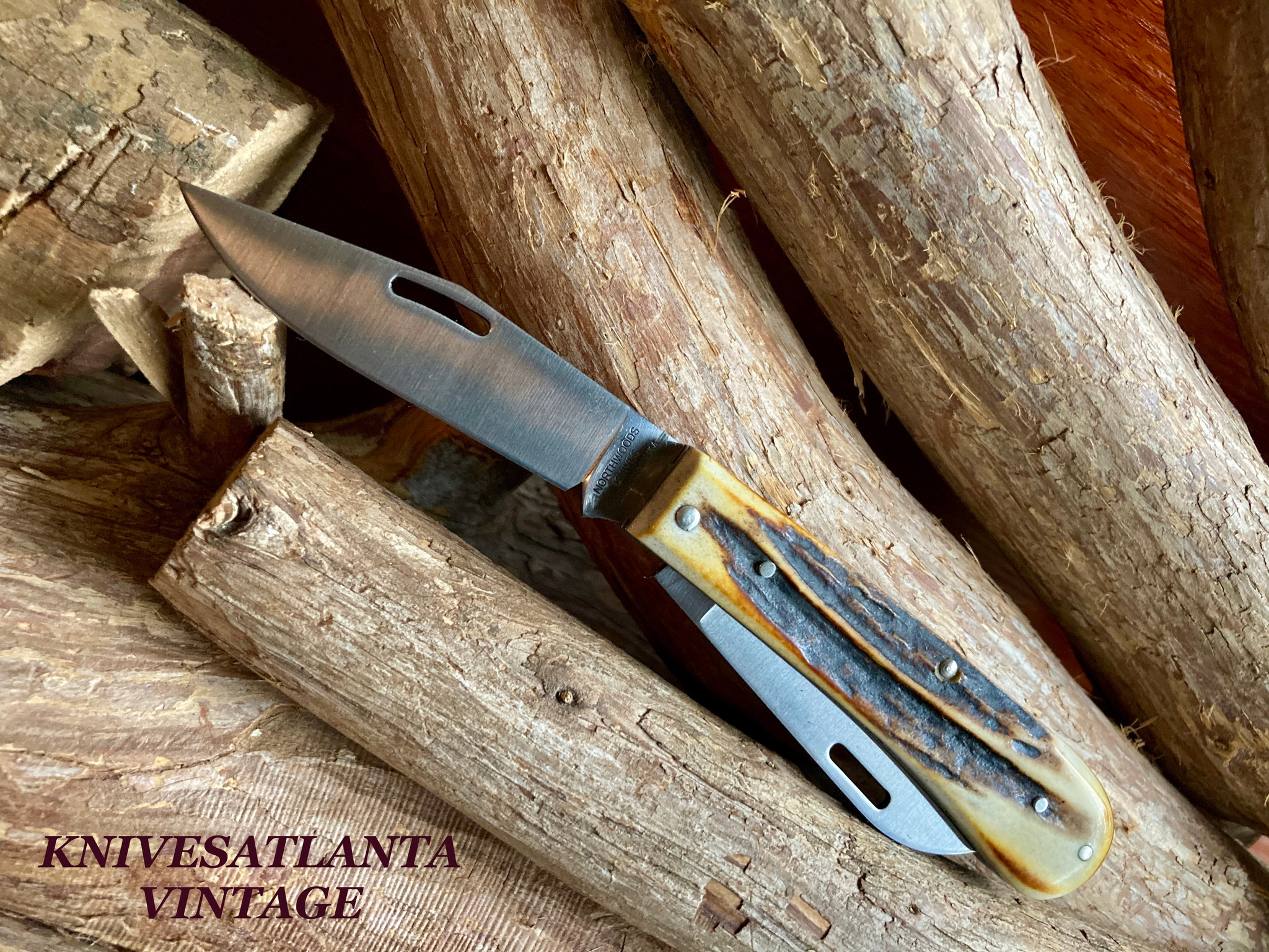 Northwoods Knives Scagel Stag Folder ~ Vintage 2008