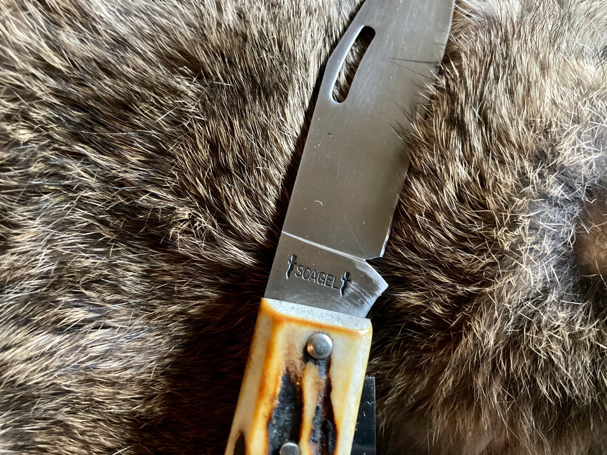 Northwoods Knives Scagel Stag Folder ~ Vintage 2008