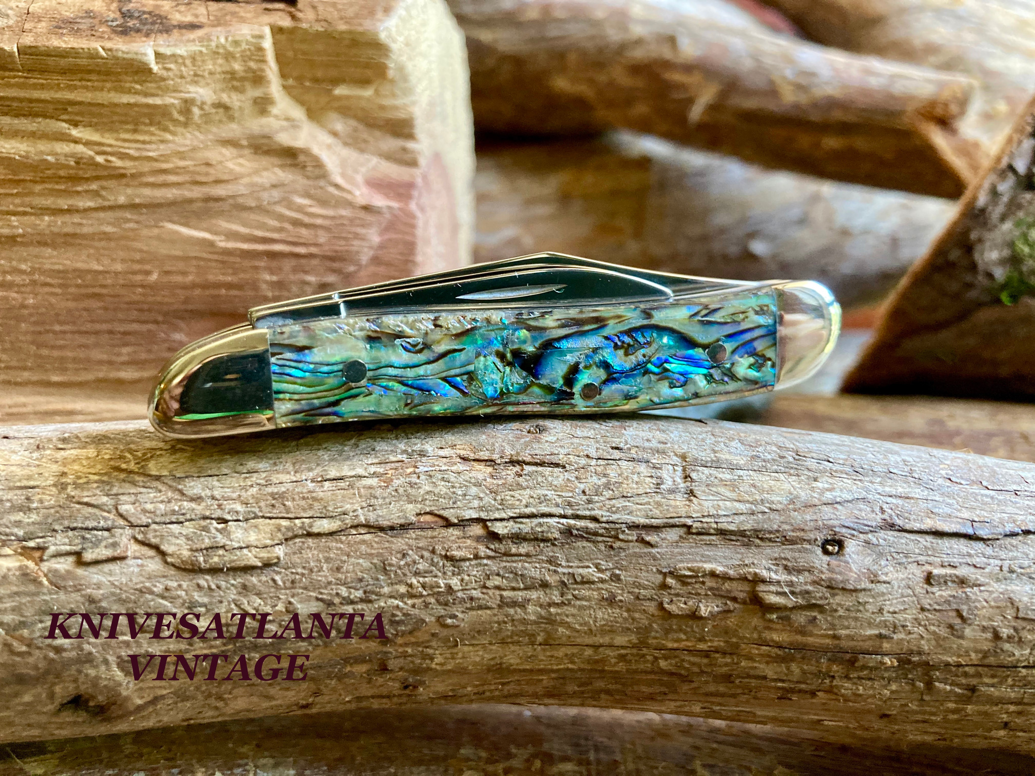 Case Brothers XX Paua Pearl Peanut Pattern # 8220 SS ~ Vintage