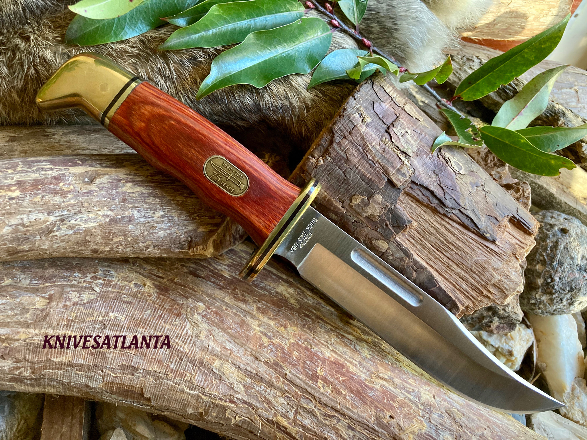 Buck 119BR Special 75th Anniversary Hunting Knife ~ Cocobolo Dymondwood ...
