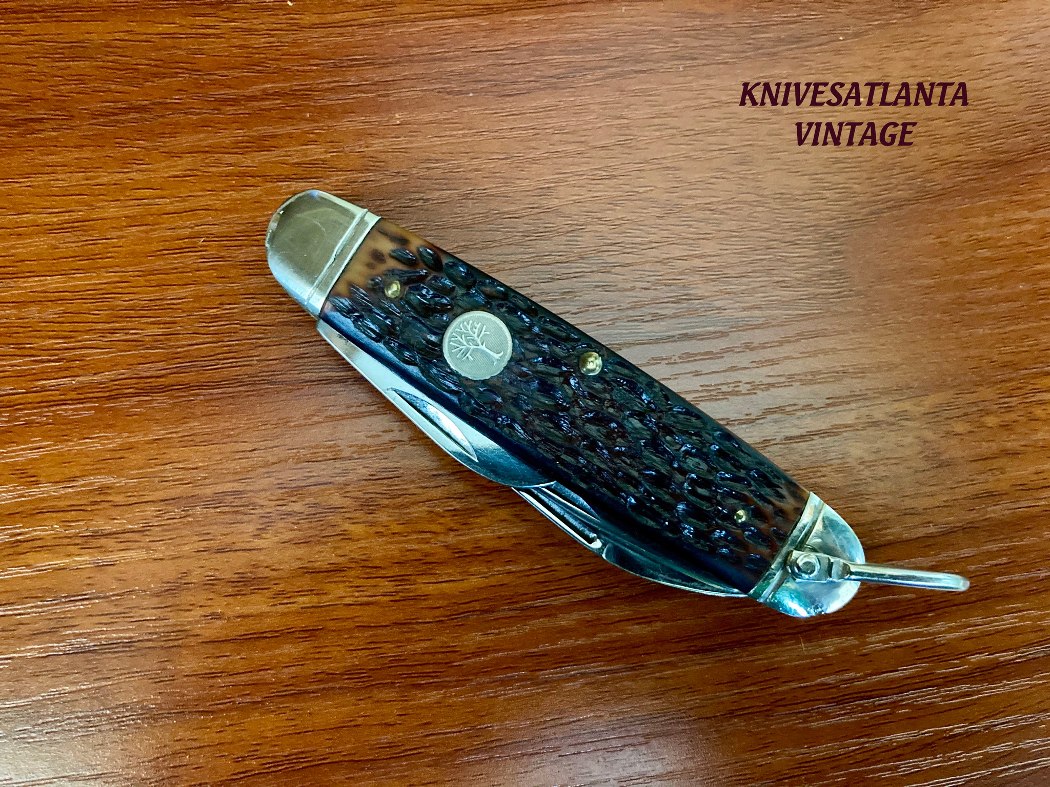 Boker USA Tree Brand ~ Jigged Delrin Camp Scout Knife ~ Vintage Boker USA Tree Brand ~ Jigged Delrin Camp Scout Knife ~ Vintage