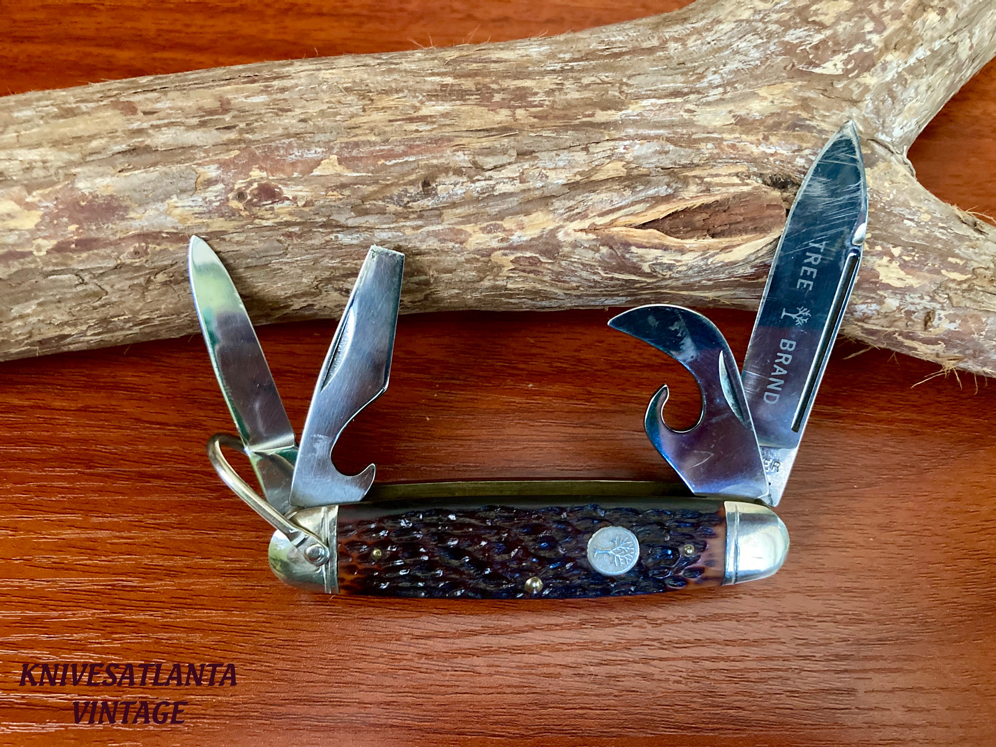 Boker USA Tree Brand ~ Jigged Delrin Camp Scout Knife ~ Vintage Boker USA Tree Brand ~ Jigged Delrin Camp Scout Knife ~ Vintage