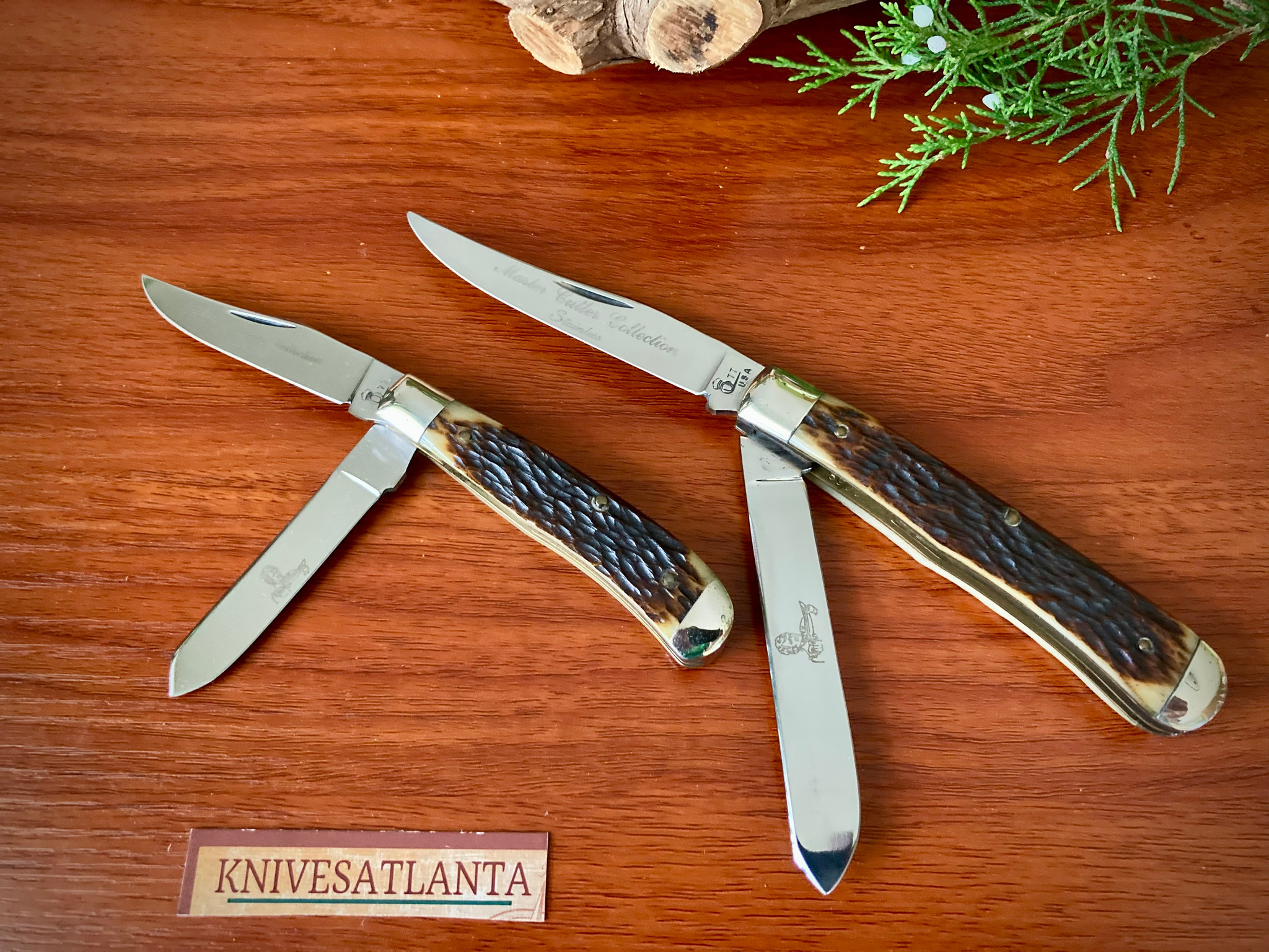 QUEEN MASTER CUTLER ~ TRAPPER KNIFE SET ~ Vintage 1977