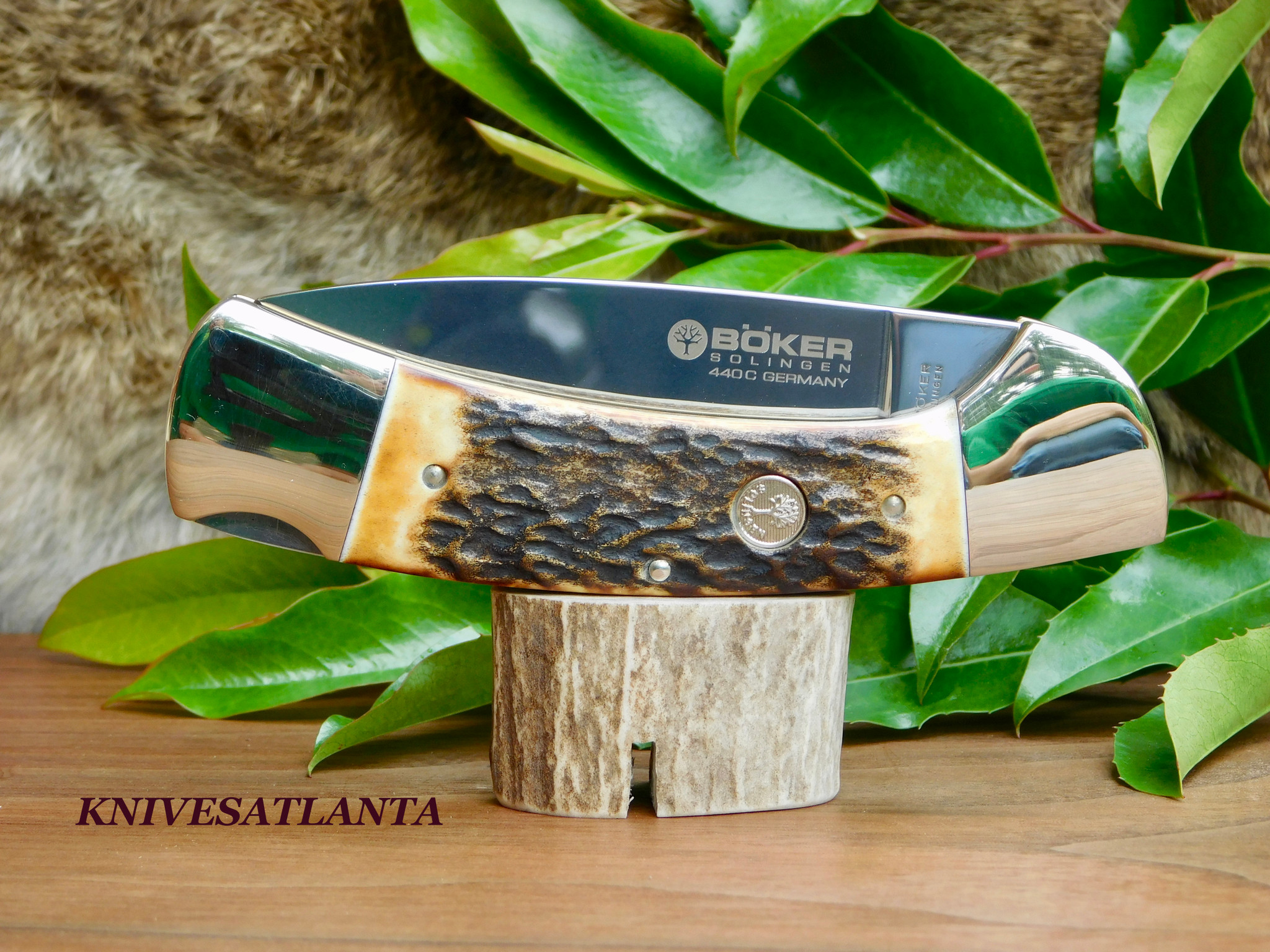 Boker Stag Hunter Folding Knife 3-1/4" Blade, Stag Handles 114000