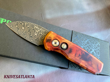 ProTech Runt 5 Automatic "Del Fuego" (1.9" Damascus) R5301-DF DAMA