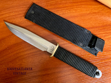 EK Knives PG-5 Bowie Fixed Blade Knife Satin Finish w/ Black Cord ...