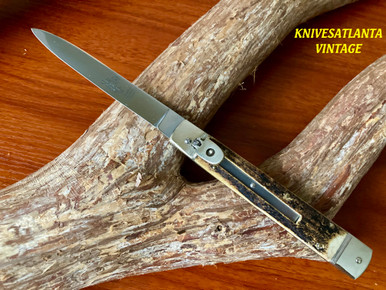 Hubertus 10" Lever Lock ~ Stag ~ Automatic Knife