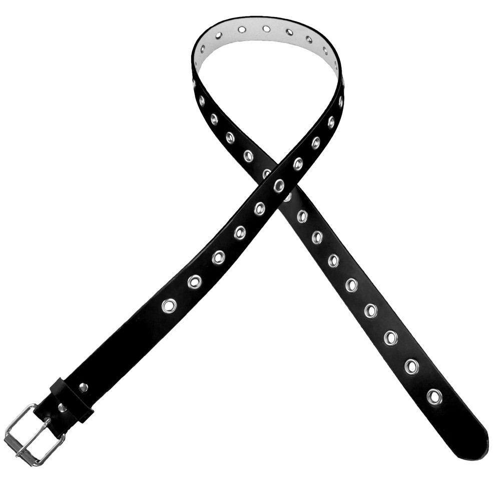 Black One Row Metal Holes Belt 12 PACK - Private Island Party
