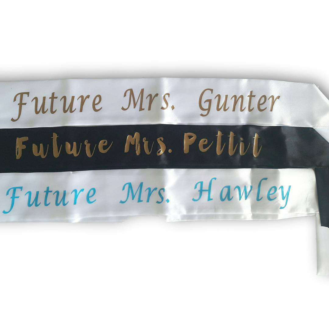 Custom Pageant Wedding Blank White Satin Sashes 6853
