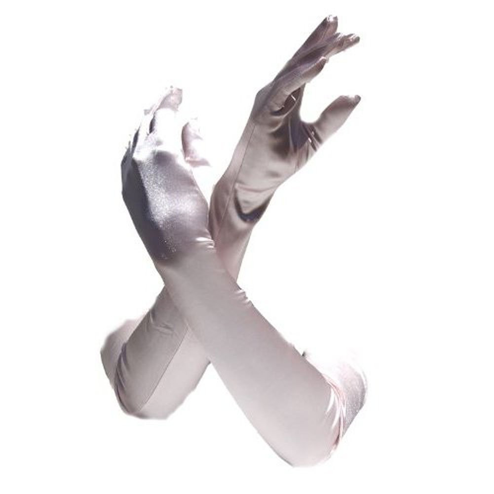 Light Pink Satin Opera Gloves 1226