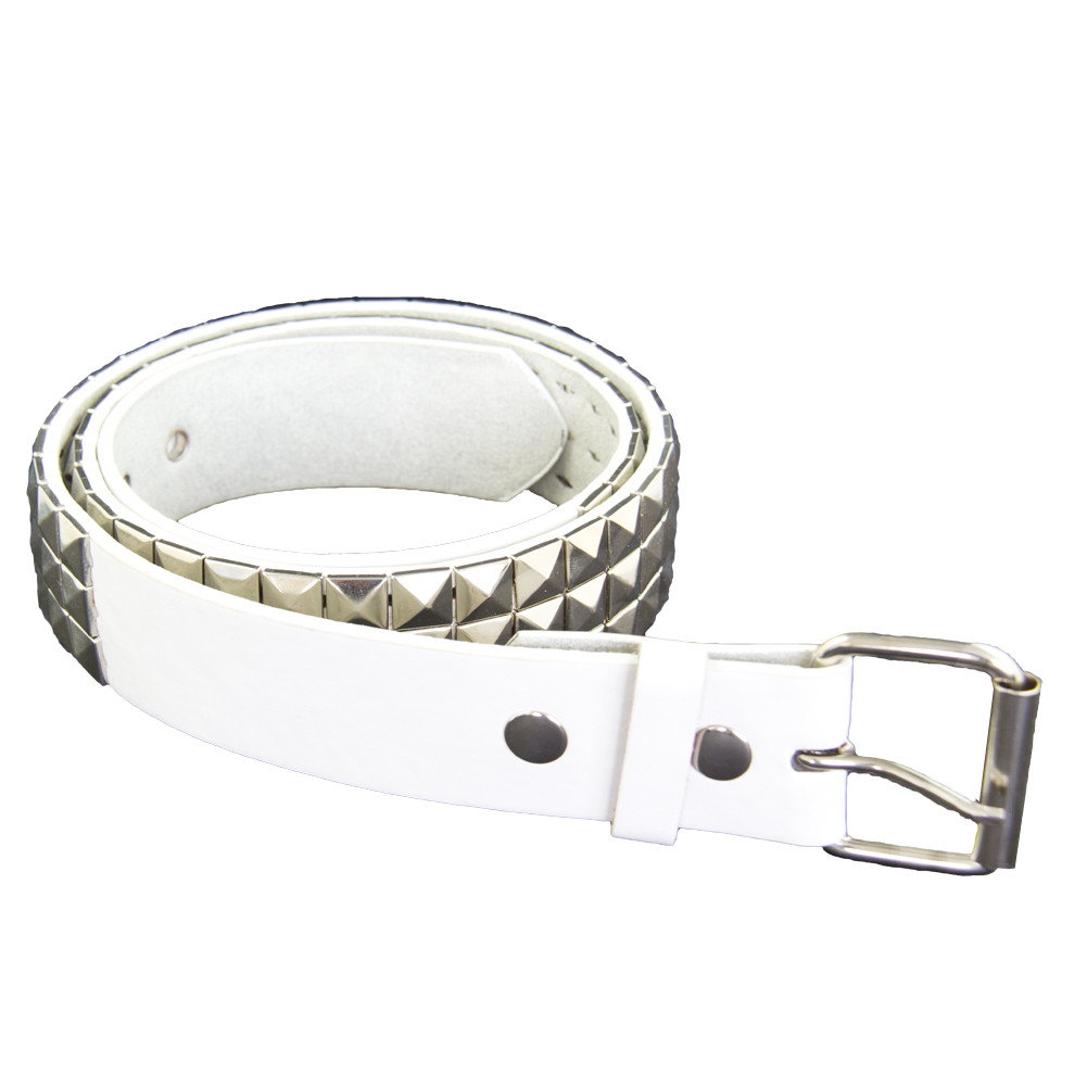 Silver Studded White Punk Belt 12 PACK 2508-2511 - Private Island Party