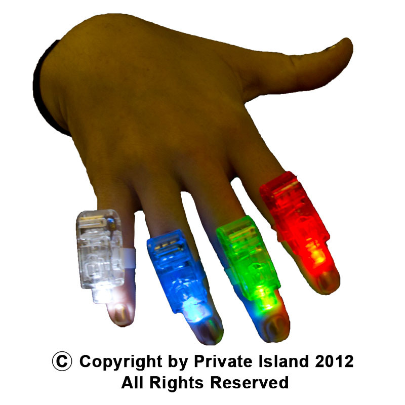 12 PACK Finger Lights Mix Colors 9023 - Private Island Party