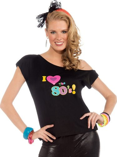 Womens I Love The 80's Shirt Adult Costume 4532S-4532L - Private Island ...