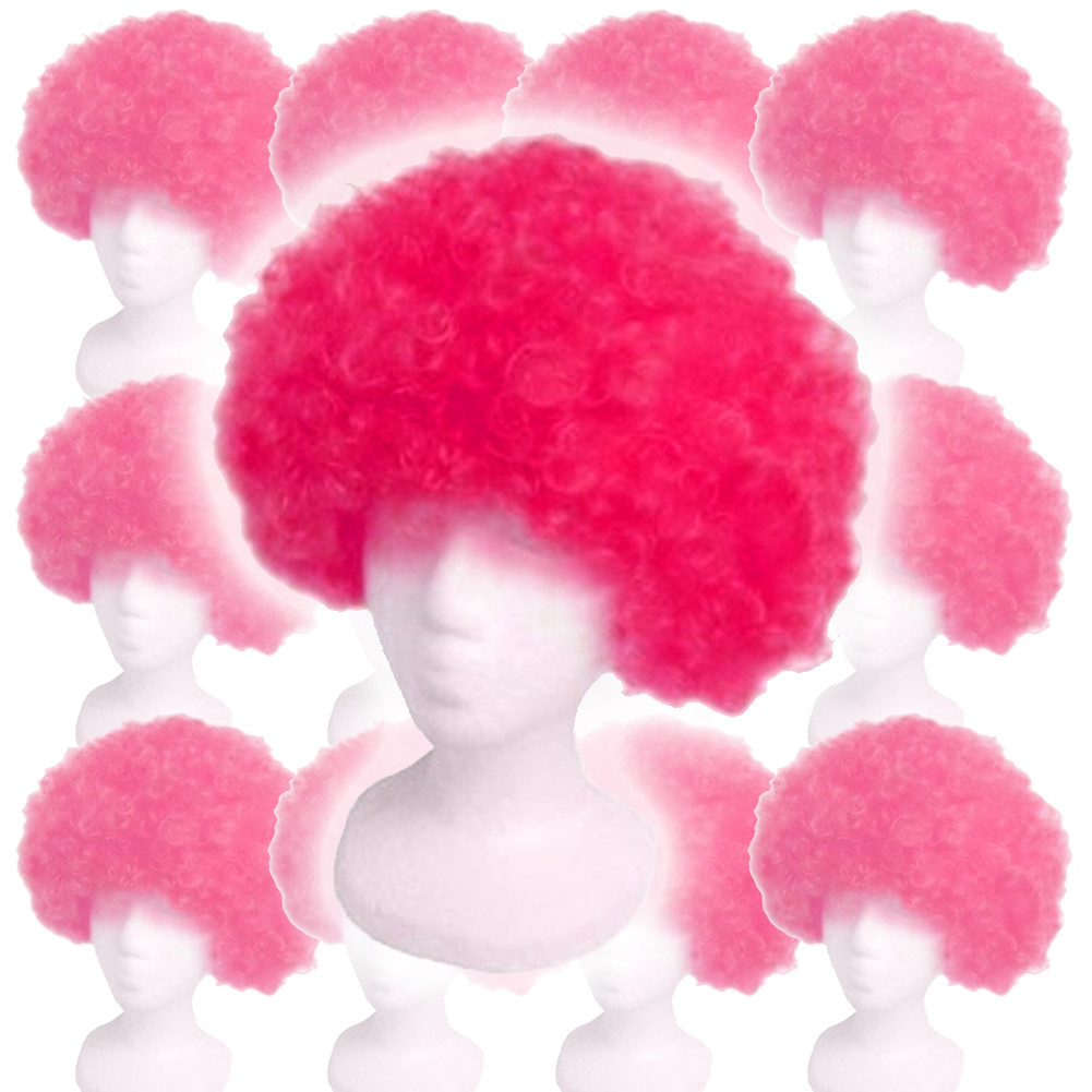 Pink Afro Costume Wig 12 PACK 6015D - Private Island Party