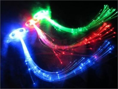 White Starlight Fiber Optic Hair Extensions 6165