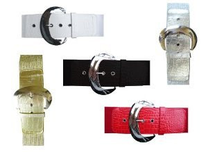 Silver 3" Wide Cinch Croco Embossed Elastic Stretch Belt 2833 - Private ...