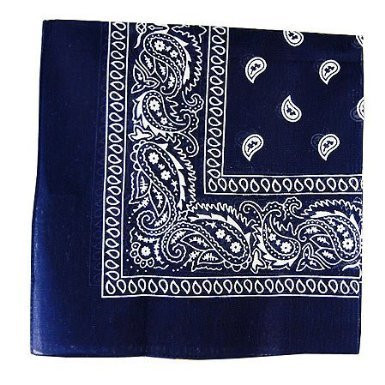 Navy Blue Bandana 22" Paisley Cotton Dozen 1915D