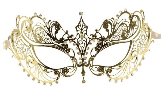 Luxury Filigree Metal Venetian Masquerade Mask Gold 9230