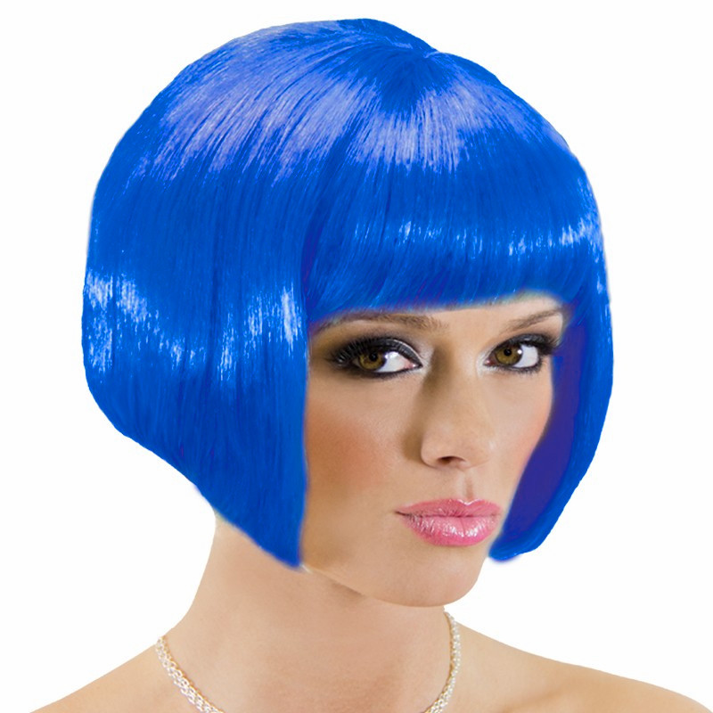 Blue Bob Wig Short Wig Costume Supermodel 6044