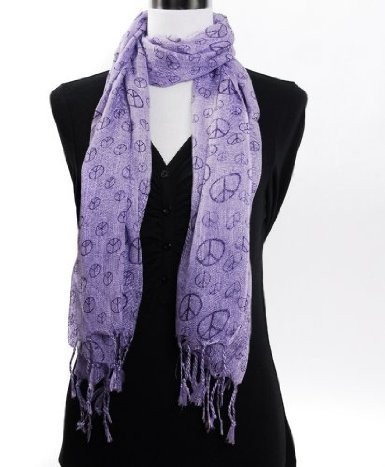 Purple Peace Sign Scarf 2013