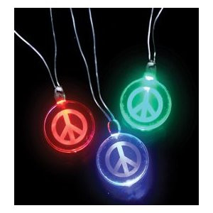 Light Up Peace Sign Necklace ( Mixed Colors) 6554 - Private Island Party