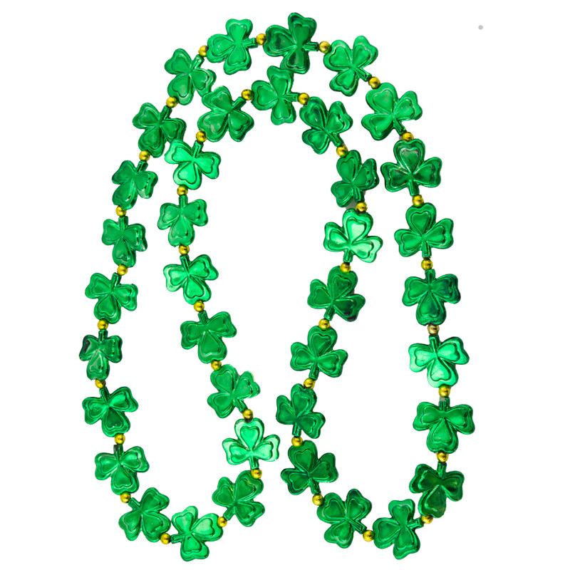 St. Patricks Day Jumbo 48" Shamrock Beads 6693