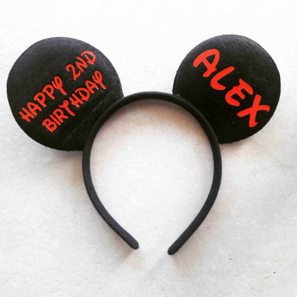 Baby Birthday, Personalized Mickey Mouse Ears For Children's Parties
