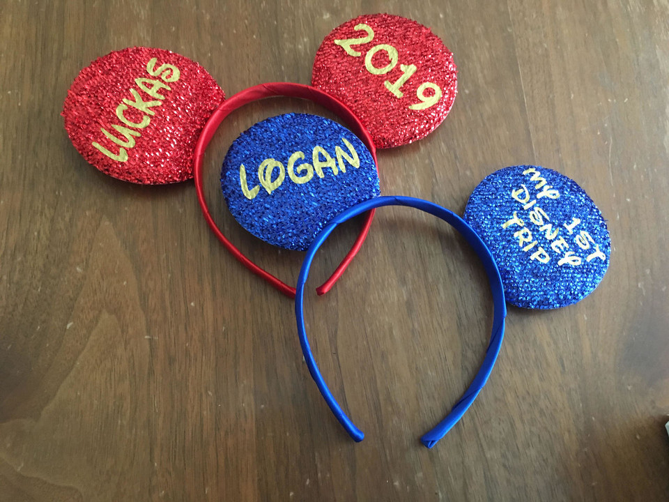 Baby Birthday, Personalized Mickey Mouse Ears For Children's Parties