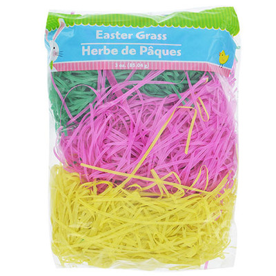 Easter Green & Pink Basket Grass Assorted Colors 1859