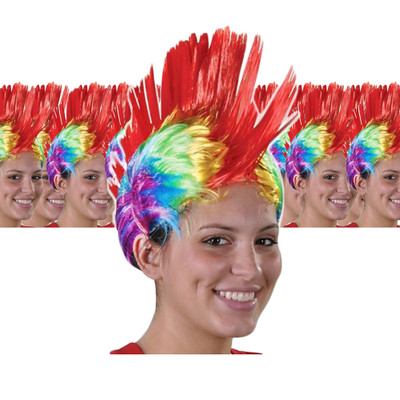 Rainbow Mohawk Wig 12PK 6066D - Private Island Party