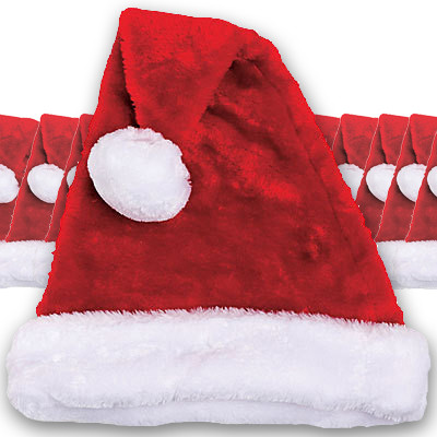 Plush Santa Hat Adult Dozen 1443D
