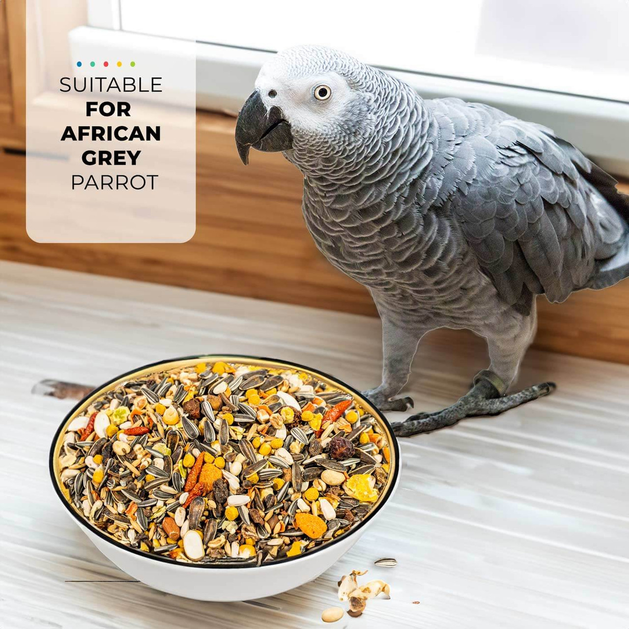 Premium African Grey Parrot Food Seed Mix for Pet Birds 2Kg