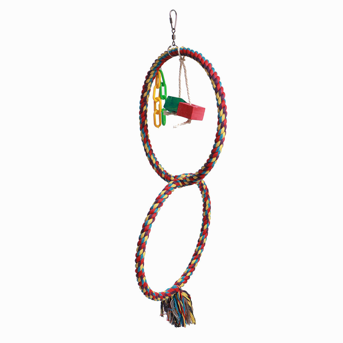 Double Cotton Play Swinging Parrot Perch for Pet Birds