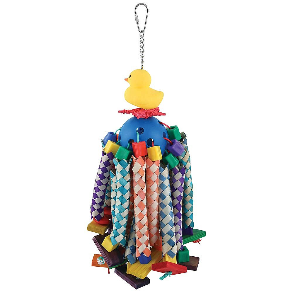 Lucky Ducky Long Legs Chew & Shred Fun Parrot Toy