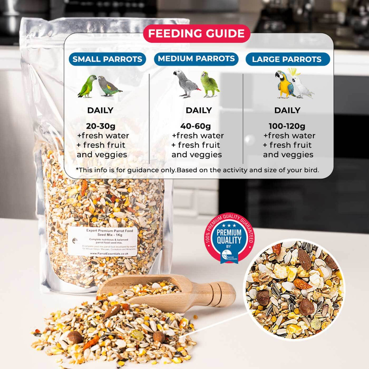 Expert Premium Professional Nutritious Parrot Food Seed Mix
