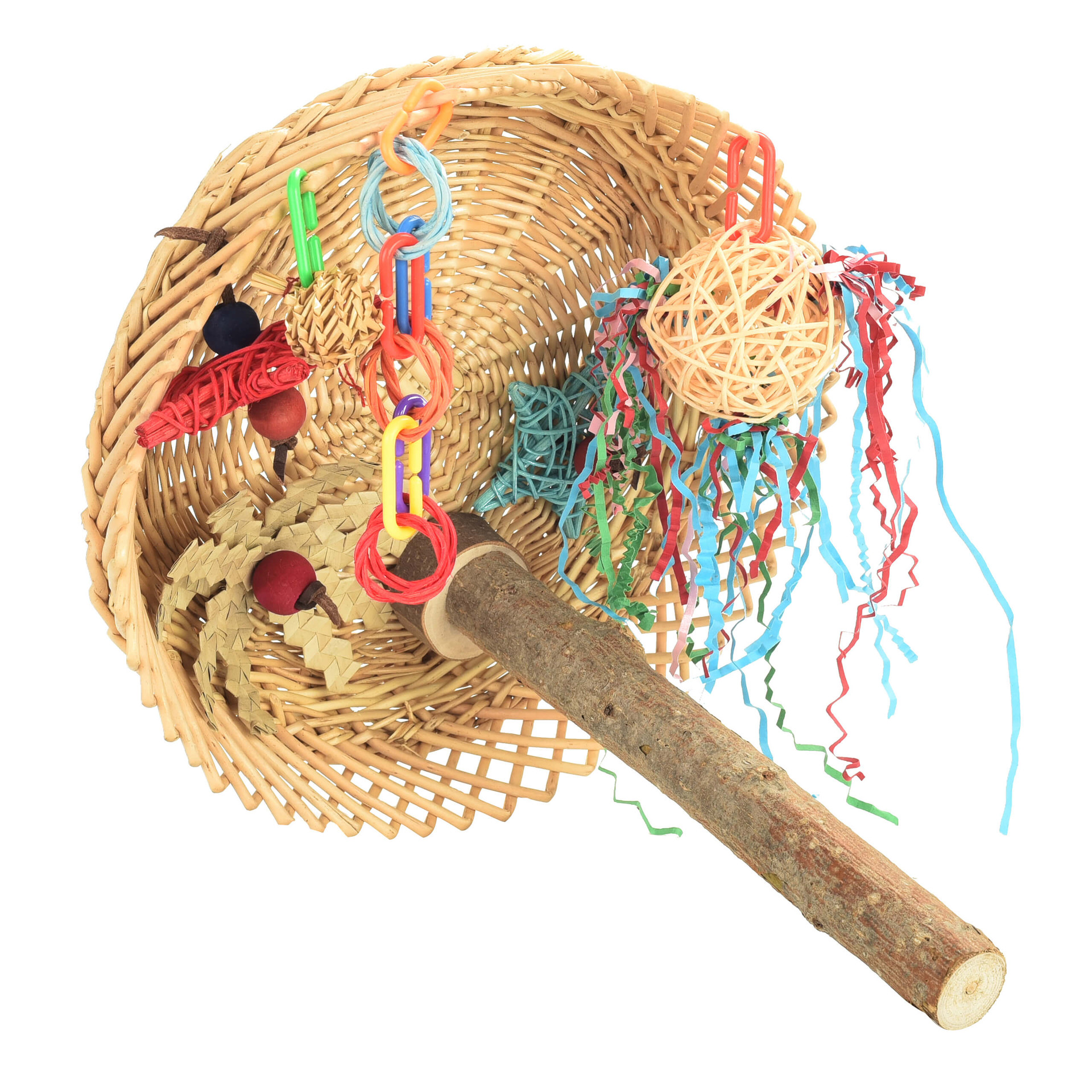 Busy Birdie Parrot Perch and Parrot Toy for Bird Cagies