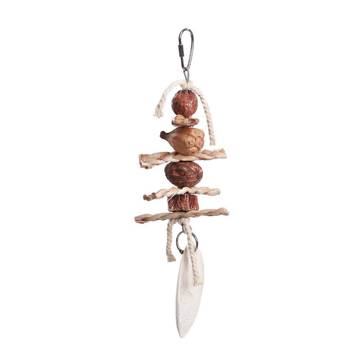 Natural Parrot Toy Chiming Coconut Shells - Large