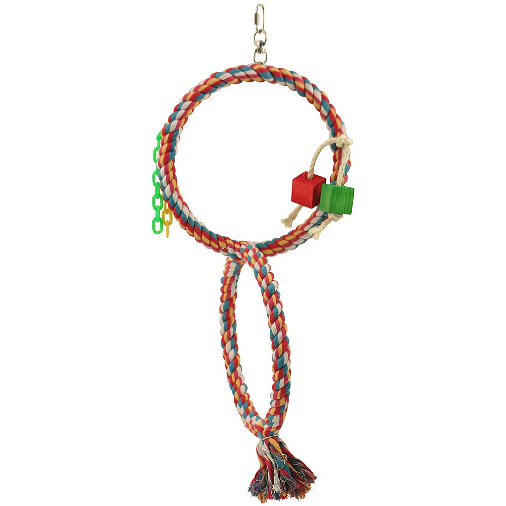 Double Cotton Play Swinging Parrot Perch for Pet Birds