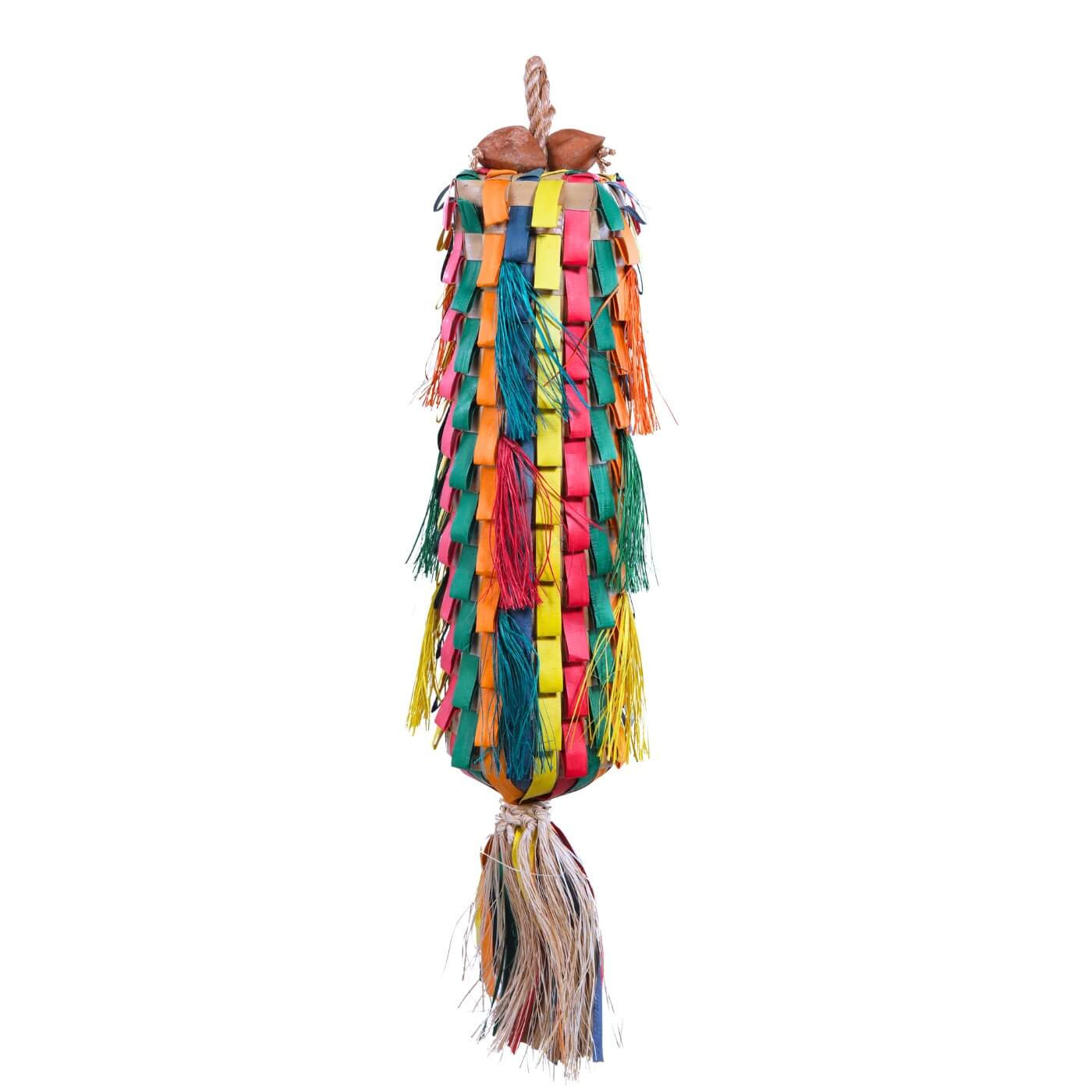 Coloured Pinata Spiked Natural Parrot Toy - Large