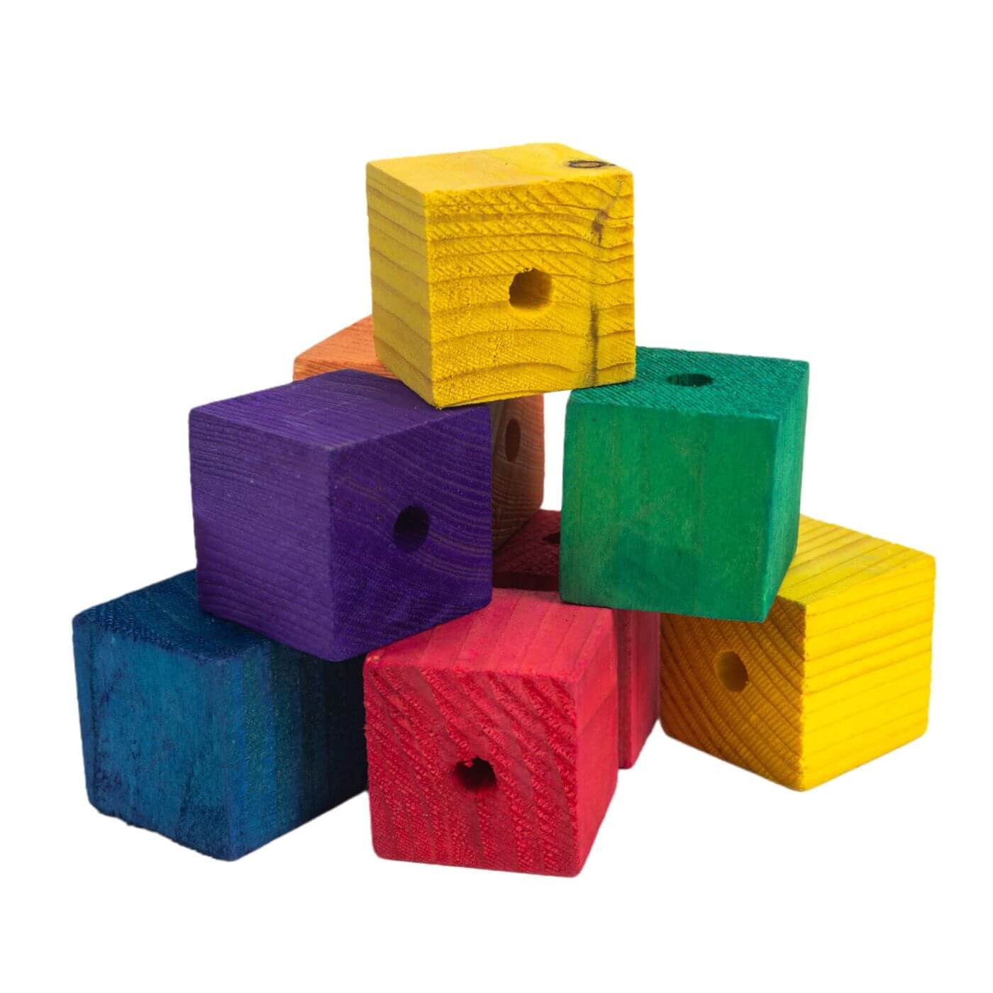Coloured Wooden Disc Parrot Toy Parts | Parrot Essentials