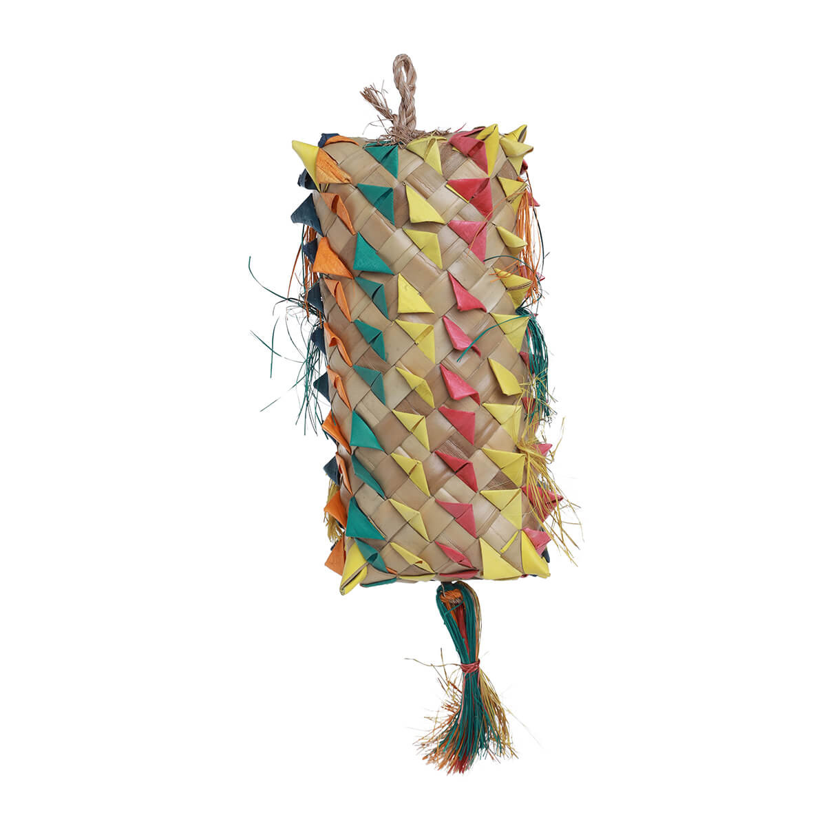 Coloured Pinata Spiked Natural Parrot Toy - Large