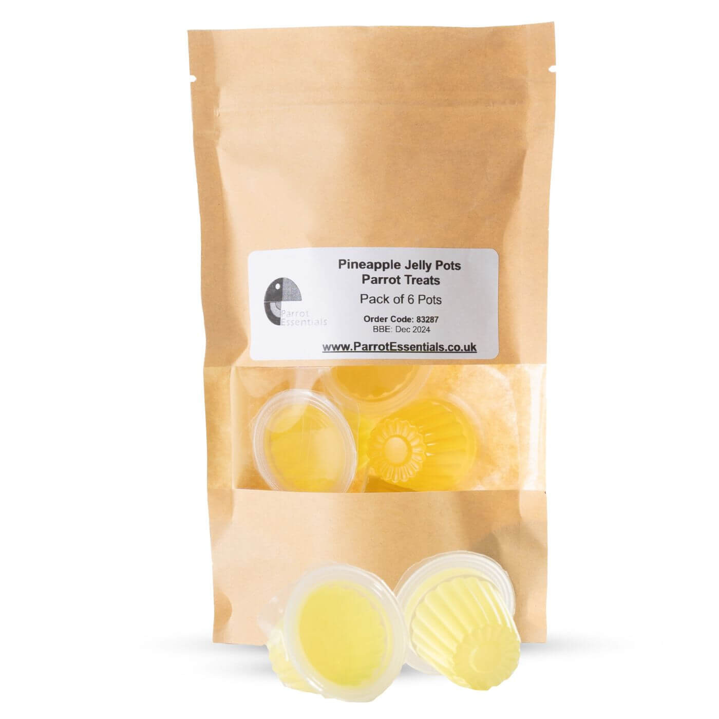 Peach Jelly Parrot Treat Cups - Fruit Flavour - 6pk