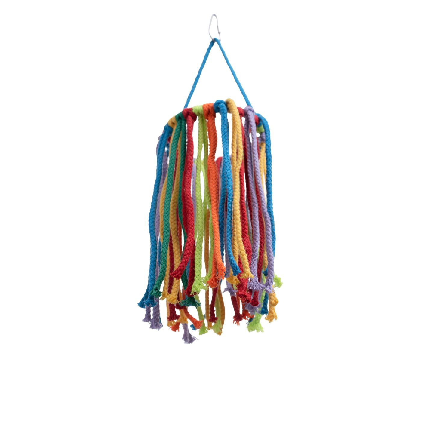 Colourful Natural Rope Swing Parrot Toy For Bird Cages