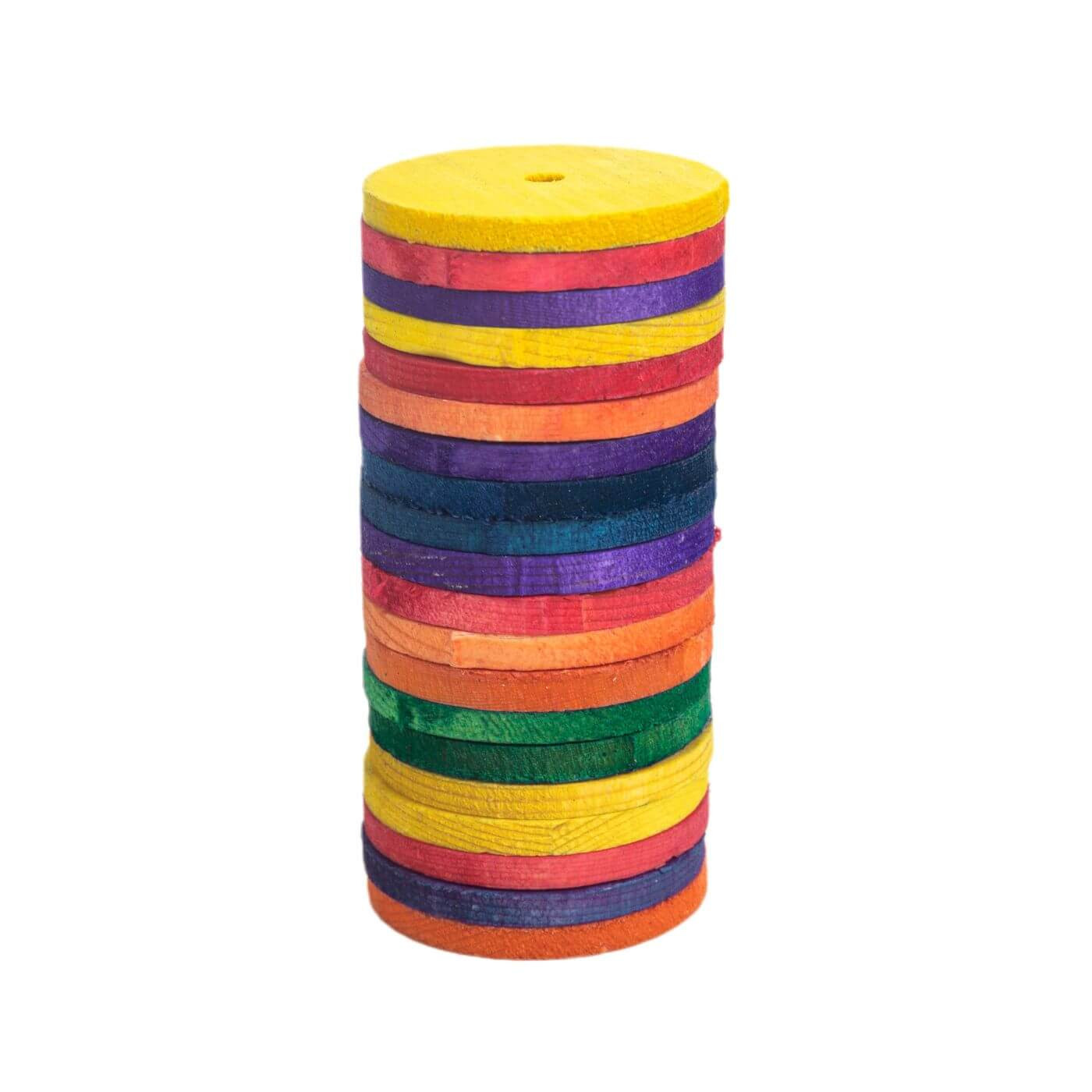 Coloured Wooden Disc Parrot Toy Parts | Parrot Essentials