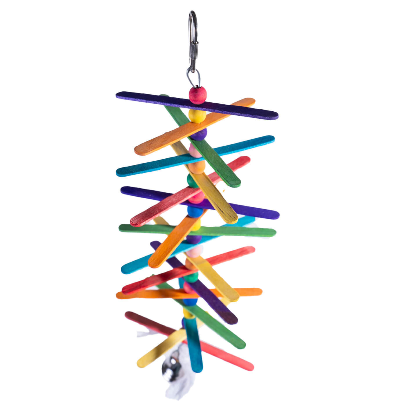 Popsicle Sticks Budgie Toy for Parakeets with Bell