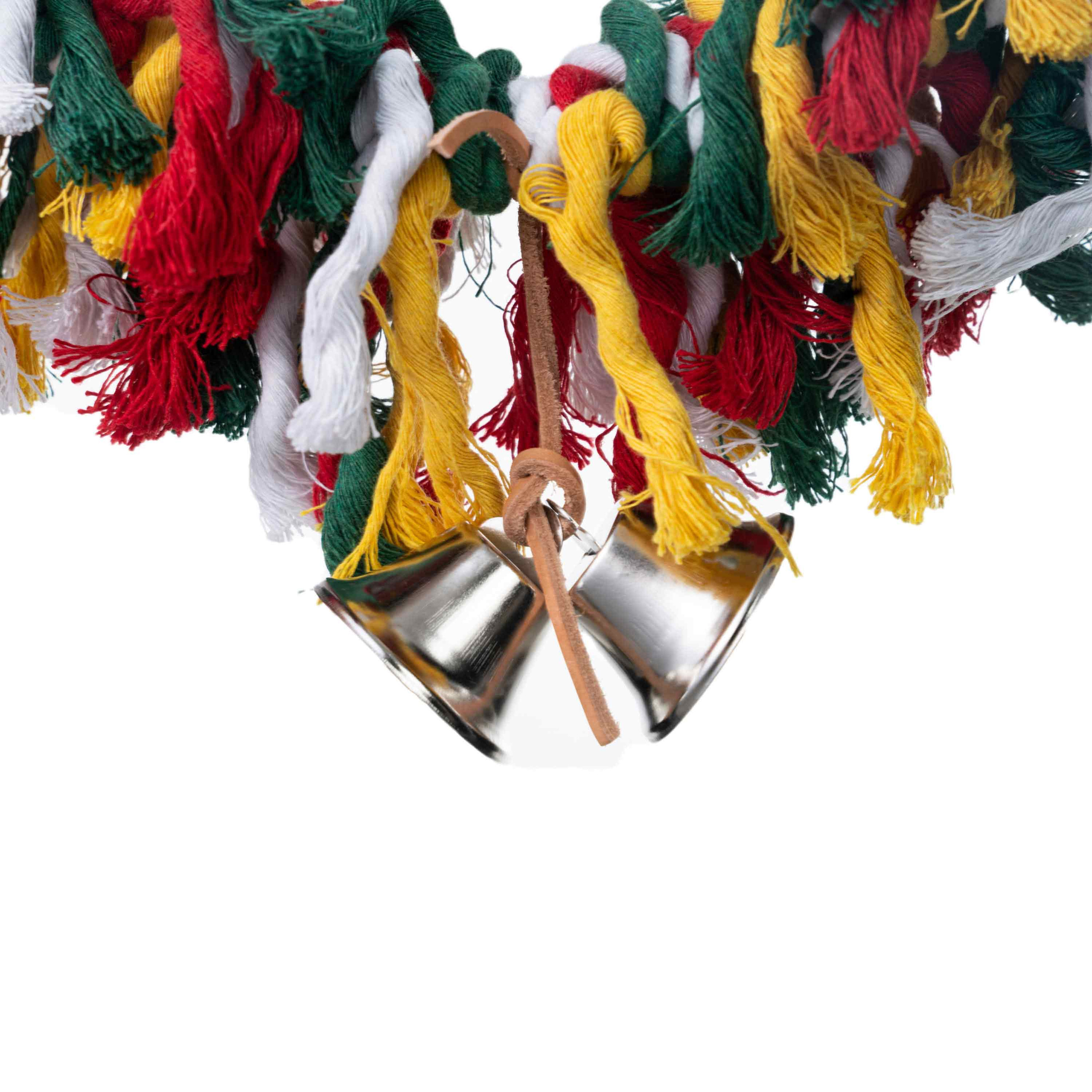 Rainbow Bell Ringing Swing - Perch & Preen Parrot Toy
